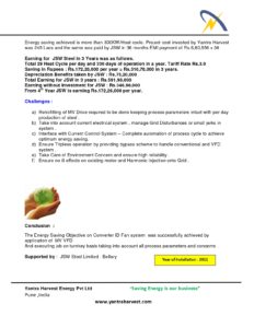 Case Study JSW Steel Converter ID Fan ESCO Model – Yantarharvest